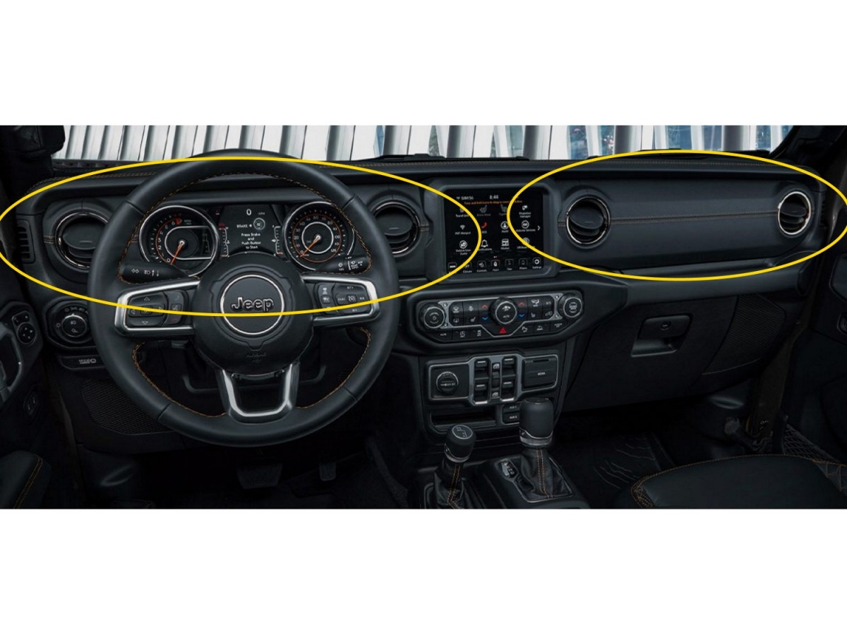 Authentic Mopar Dashboard Panel Trim Kit Black Leather & Caramel ...
