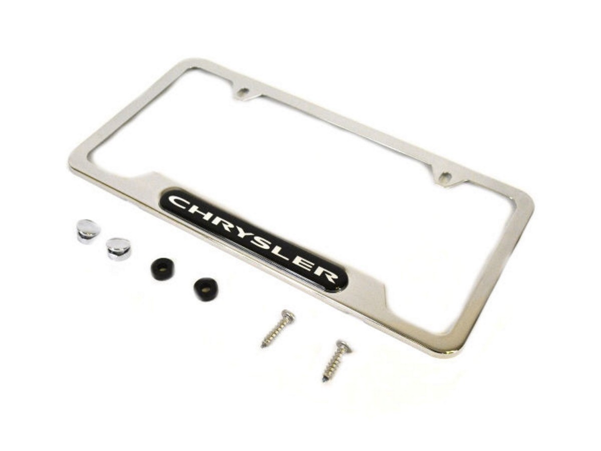Authentic Mopar Plate Frame Polished Chrysler Logo - 82214873 | Mopar ...