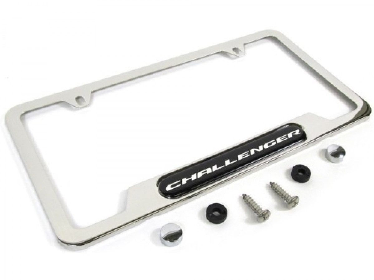 Authentic Mopar Plate Frame Polished W/ Challenger Logo - 82214923 ...