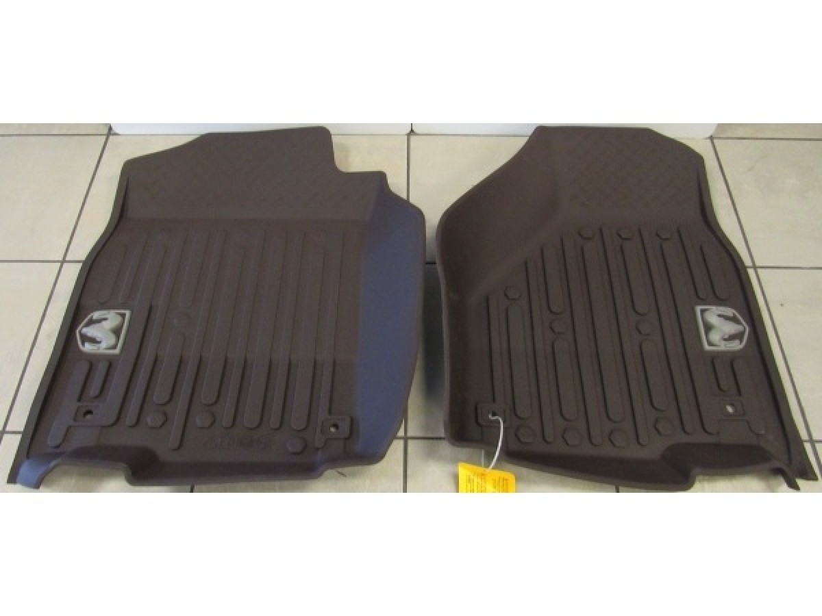 Authentic Mopar Rubber Mats Bucket Style Front & Rear Brown For Quad ...